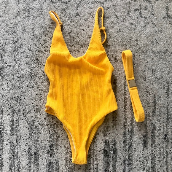 Swim | Yellow One 1 Piece Swimsuit With Removable Cups | Poshmark